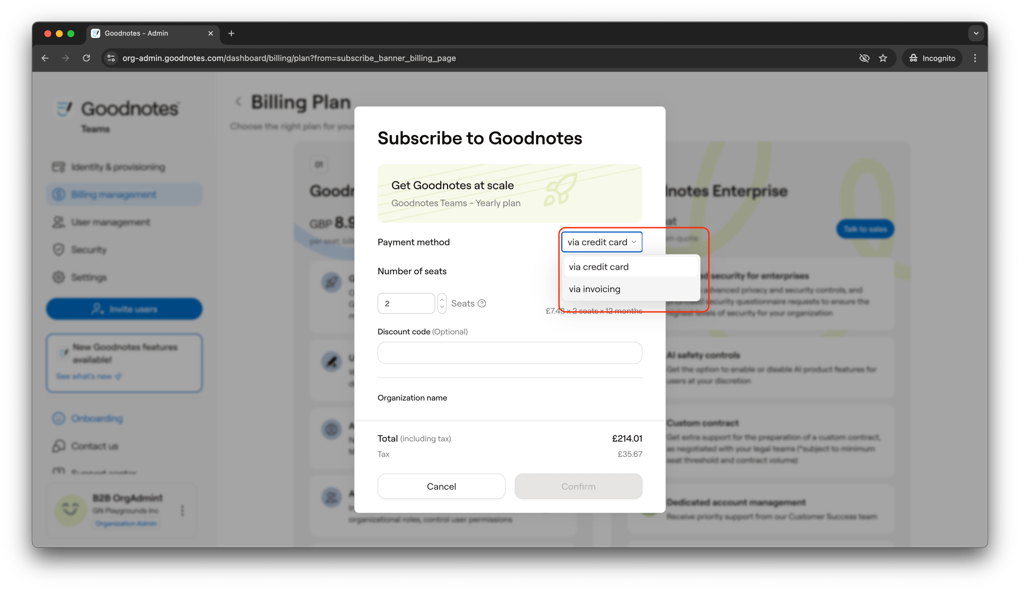 How to: Subscribe to Goodnotes Teams via Invoice
